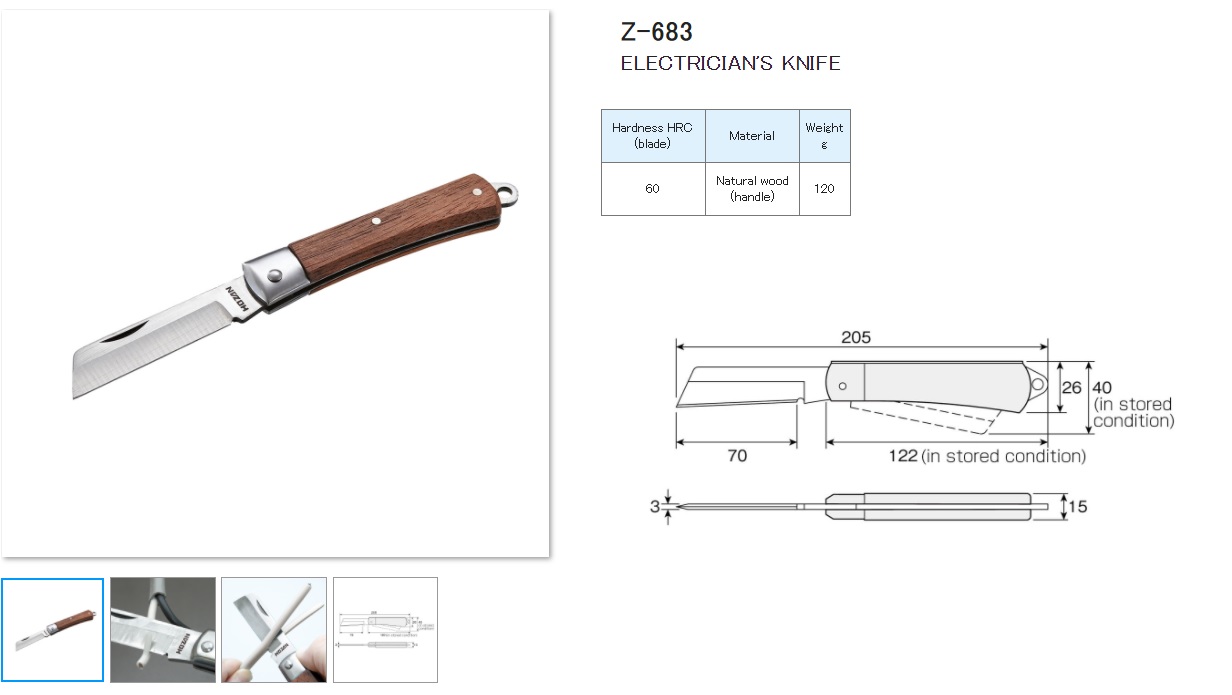 Ichiban Precision Sdn Bhd - Hozan - Hozan Electrician's Knife